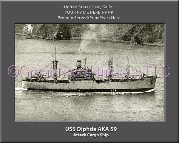 USS Diphda AKA 59 : Personalized Navy Ship Photo ⋆ Great Naval Images LLC