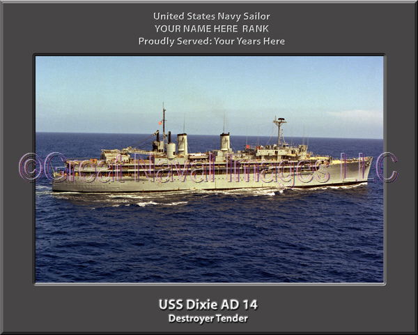 USS Dixie AD 14 : Personalized Navy Ship Photo ⋆ Great Naval Images LLC