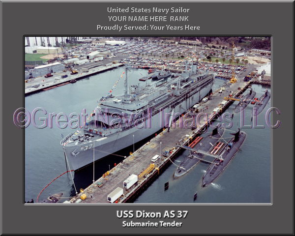 USS Dixon AS 37 : Personalized Navy Ship Photo ⋆ Great Naval Images LLC.