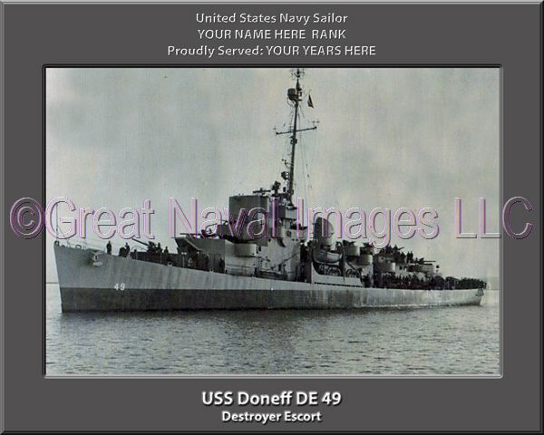 USS Doneff DE 49 : Personalized Navy Ship Photo ⋆ Great Naval Images LLC
