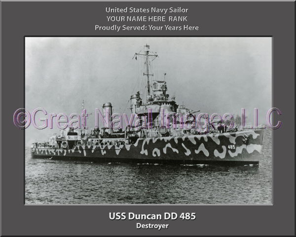 USS Duncan DD 485 : Personalized Navy Ship Photo ⋆ Personalized US Navy ...