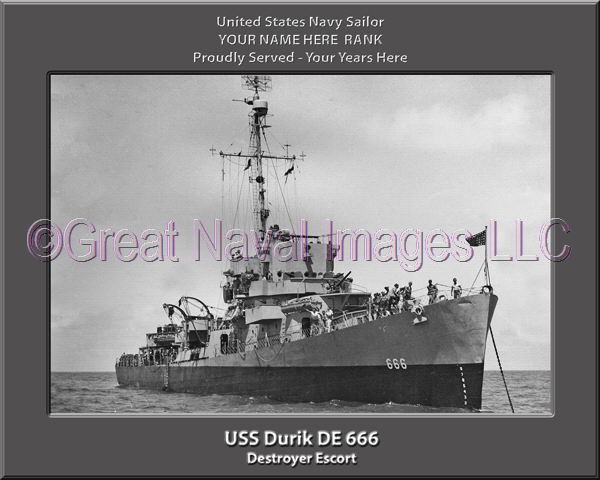 USS Durik DE 666 : Personalized Navy Ship Photo ⋆ Great Naval Images LLC