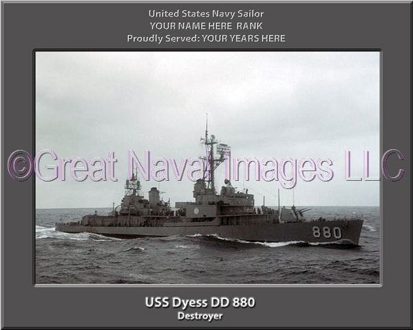 USS Dyess DD 880 : Personalized Navy Ship Photo ⋆ Great Naval Images LLC