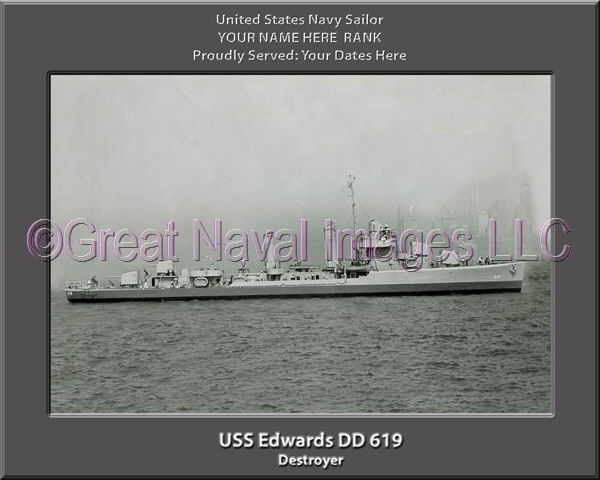 USS Edwards DD 619 : Personalized Navy Ship Photo ⋆ Great Naval Images LLC