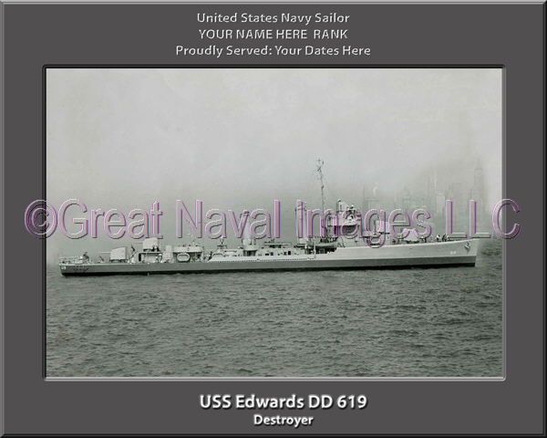USS Edwards DD 619 : Personalized Navy Ship Photo ⋆ Great Naval Images LLC