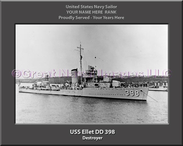 USS Ellet DD 398 : Personalized Navy Ship Photo ⋆ Great Naval Images LLC