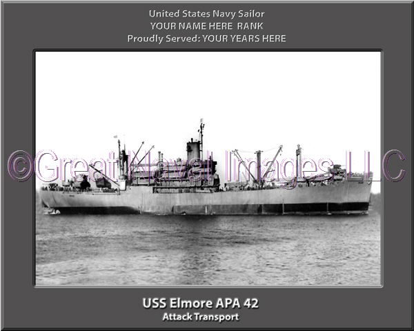 USS Elmore APA 42 : Personalized Navy Ship Photo ⋆ Great Naval Images LLC