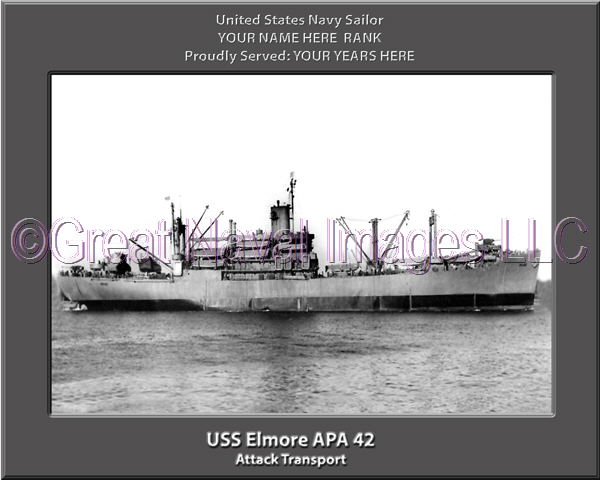 USS Elmore APA 42 : Personalized Navy Ship Photo ⋆ Great Naval Images LLC