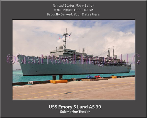 USS Emory S Land AS 39 : Personalized Navy Ship Photo ⋆ Great Naval ...