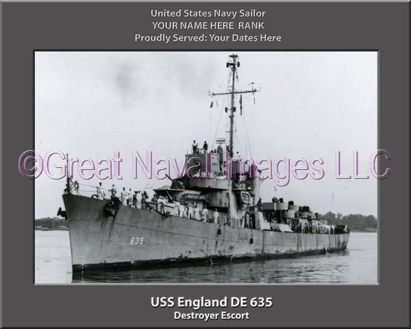 USS England DE 635 : Personalized Navy Ship Photo ⋆ Great Naval Images LLC