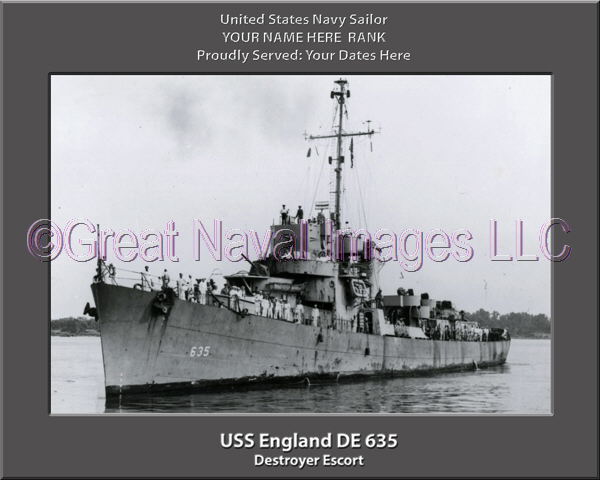 USS England DE 635 : Personalized Navy Ship Photo ⋆ Great Naval Images LLC