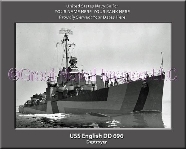 USS English DD 696 : Personalized Navy Ship Photo ⋆ Great Naval Images LLC