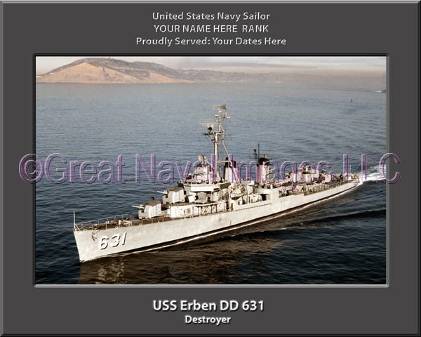 USS Erben DD 631 : Personalized Navy Ship Photo ⋆ Great Naval Images LLC