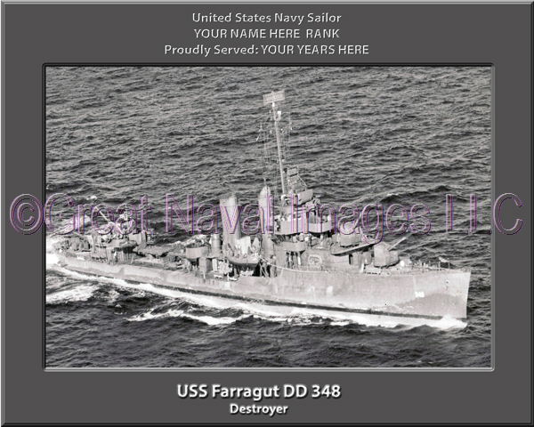 USS Farragut DD 348 : Personalized Navy Ship Photo ⋆ Great Naval Images LLC