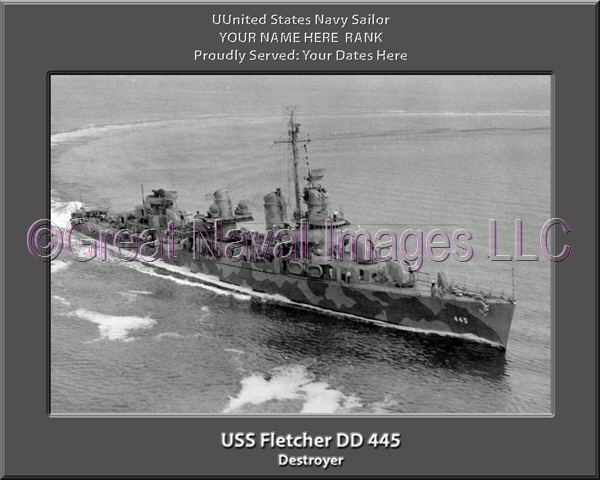 USS Fletcher DD 445 : Personalized Navy Ship Photo ⋆ Great Naval Images ...