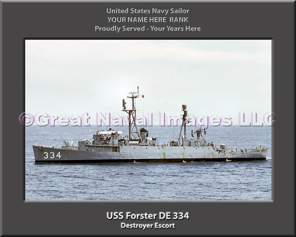 USS Forster DE 334 : Personalized Navy Ship Photo ⋆ Great Naval Images LLC