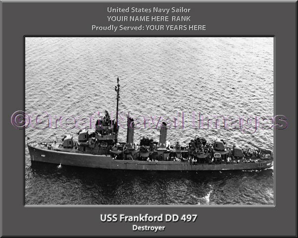 USS Frankford DD 497 : Personalized Navy Ship Photo ⋆ Great Naval Images LLC