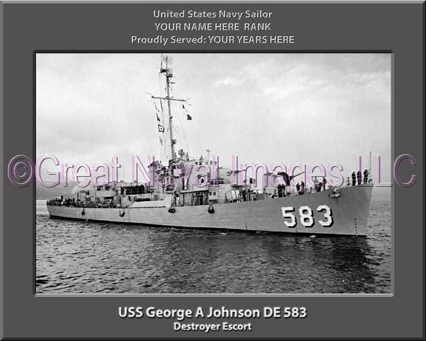 USS George A Johnson DE 583 : Personalized Navy Ship Photo ⋆ Great ...