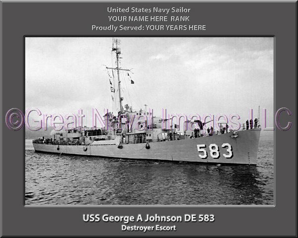 USS George A Johnson DE 583 : Personalized Navy Ship Photo ⋆ Great ...