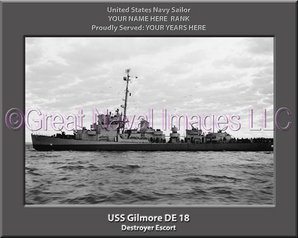 USS Gilmore DE 18 : Personalized Navy Ship Photo ⋆ Great Naval Images LLC