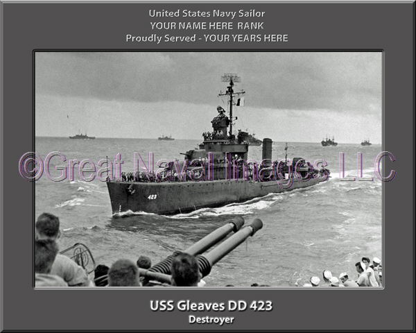 USS Gleaves DD 423 : Personalized Navy Ship Photo ⋆ Great Naval Images LLC