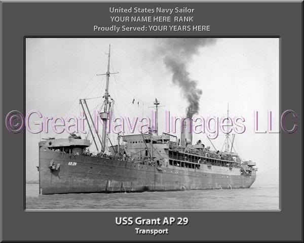 USS Grant AP 29 : Personalized Navy Ship Photo ⋆ Great Naval Images LLC.