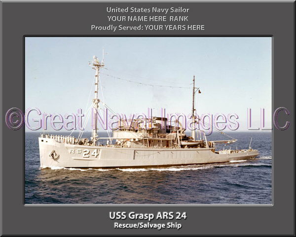 USS Grasp ARS 24 : Personalized Navy Ship Photo ⋆ Great Naval Images LLC