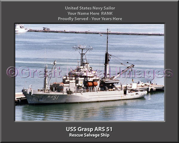 USS Grasp ARS 51 : Personalized Navy Ship Photo ⋆ Great Naval Images LLC