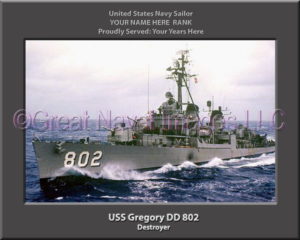USS Gregory DD 802 : Personalized Navy Ship Photo 2 ⋆ Great Naval ...