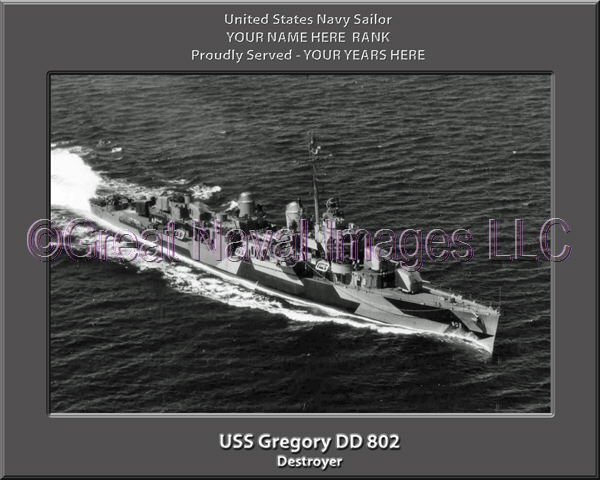 USS Gregory DD 802 : Personalized Navy Ship Photo ⋆ Great Naval Images LLC