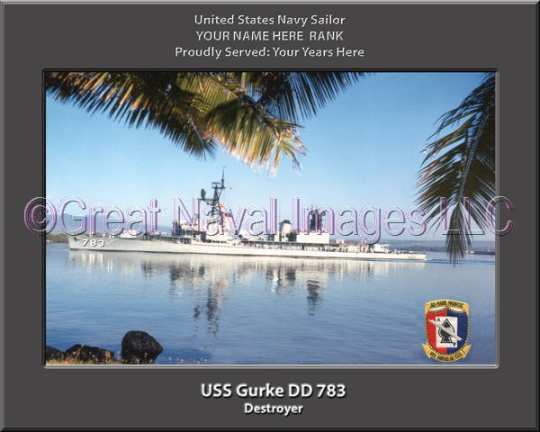 USS Gurke DD 783 : Personalized Navy Ship Photo ⋆ Great Naval Images LLC.