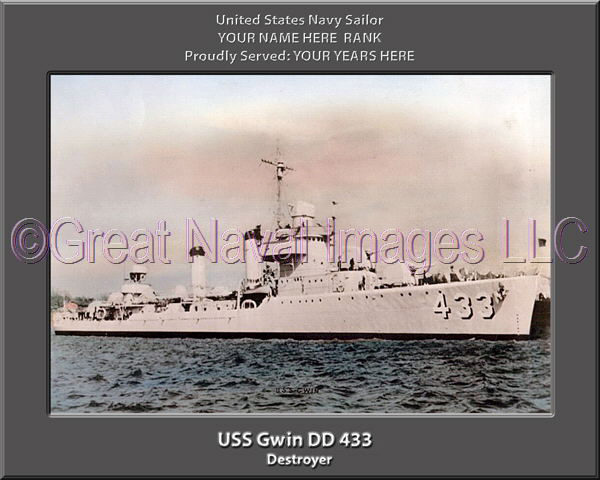 USS Gwin DD 433 : Personalized Navy Ship Photo ⋆ Personalized US Navy ...