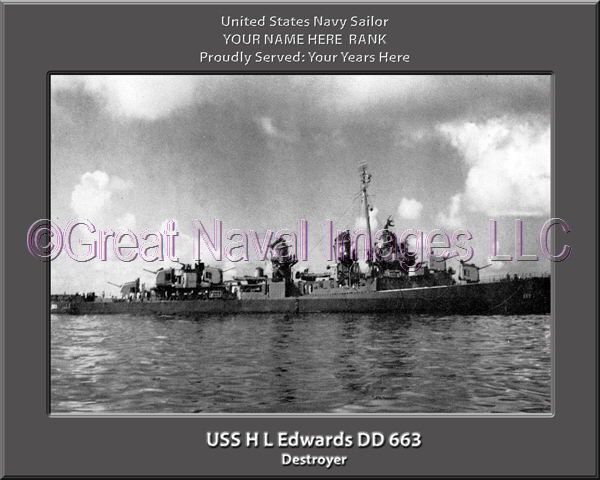 USS H L Edwards DD 663 : Personalized Navy Ship Photo ⋆ Great Naval ...