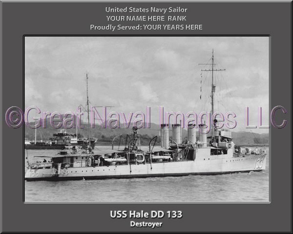 USS Hale DD 133 : Personalized Navy Ship Photo ⋆ Great Naval Images LLC