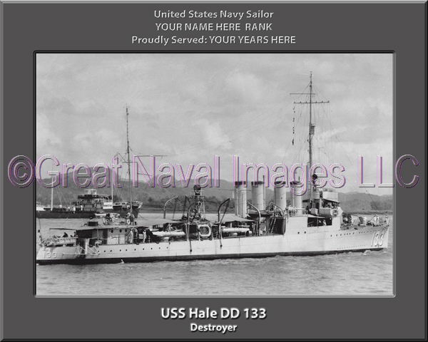 USS Hale DD 133 : Personalized Navy Ship Photo ⋆ Great Naval Images LLC