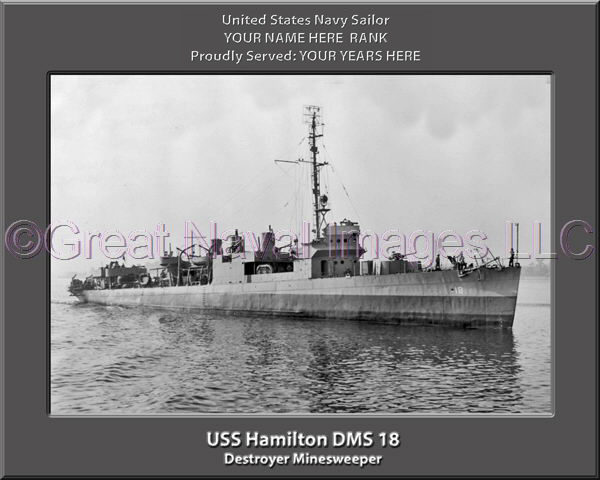 USS Hamilton DMS 18 : Personalized Navy Ship Photo ⋆ Great Naval Images LLC