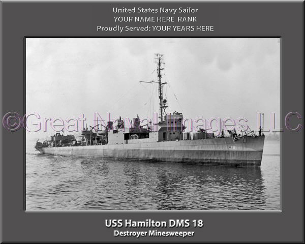 USS Hamilton DMS 18 : Personalized Navy Ship Photo ⋆ Great Naval Images LLC