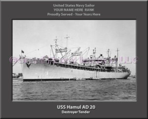 USS Hamul AD 20 : Personalized Navy Ship Photo ⋆ Great Naval Images LLC