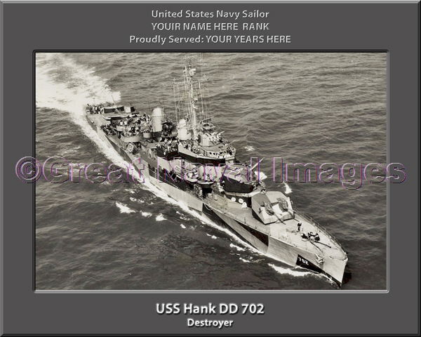 USS Hank DD 702 : Personalized Navy Ship Photo ⋆ Great Naval Images LLC.