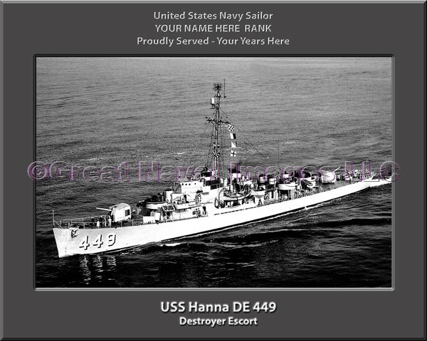 USS Hanna DE 449 : Personalized Navy Ship Photo ⋆ Great Naval Images LLC
