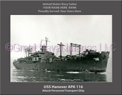 USS Hanover APA 116 : Personalized Navy Ship Photo ⋆ Great Naval Images LLC