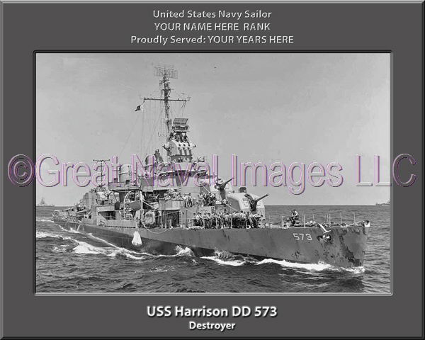 USS Harrison DD 573 : Personalized Navy Ship Photo 2 ⋆ Great Naval ...