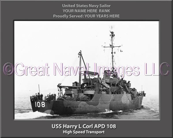 USS Harry L Corl APD 108 : Personalized Navy Ship Photo ⋆ Great Naval ...