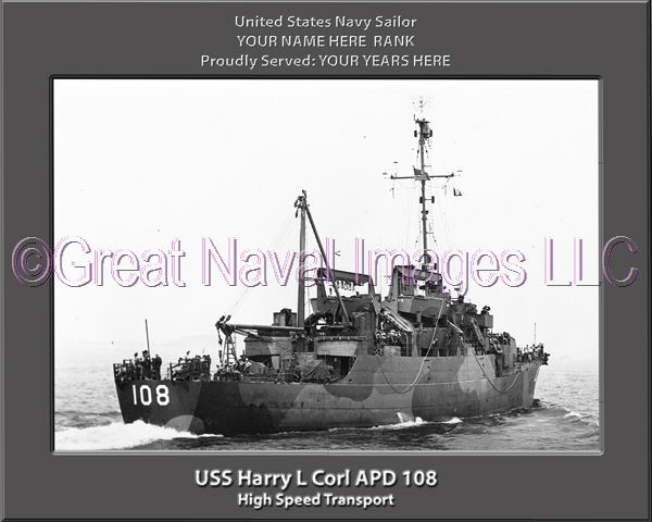 USS Harry L Corl APD 108 : Personalized Navy Ship Photo ⋆ Great Naval ...