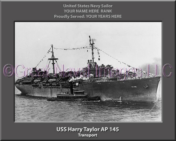 USS Harry Taylor AP 145 : Personalized Ship Photo ⋆ Great Naval Images LLC