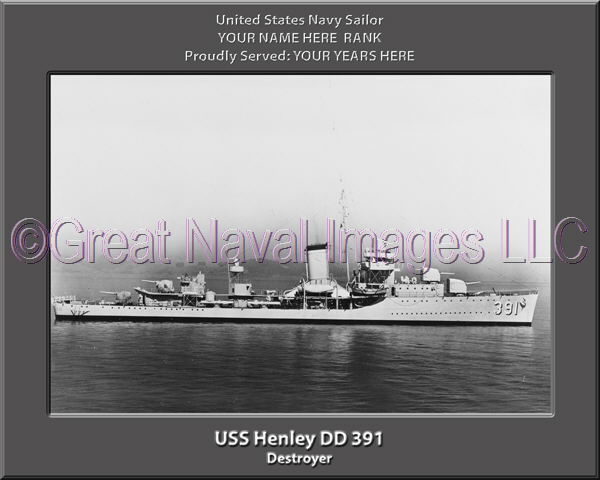 USS Henley DD 391 : Personalized Ship Photo ⋆ Great Naval Images LLC