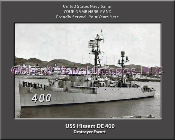 USS Hissem DE 400 : Personalized Navy Ship Photo ⋆ Great Naval Images LLC