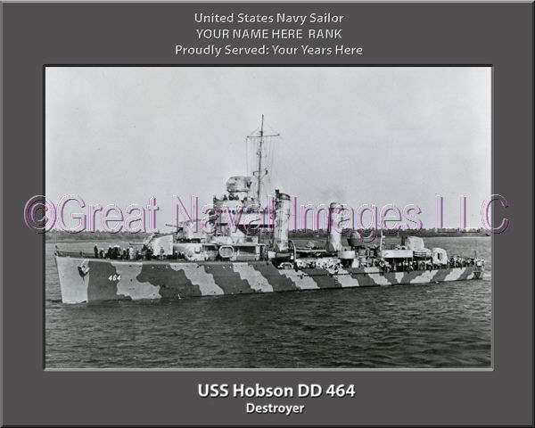USS Hobson DD 464 : Personalized Navy Ship Photo ⋆ Great Naval Images LLC.