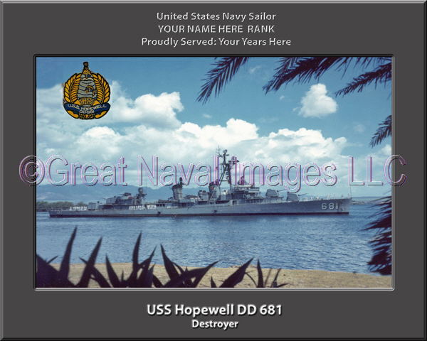 USS Hopewell DD 681 : Personalized Navy Ship Photo 2 ⋆ Great Naval ...