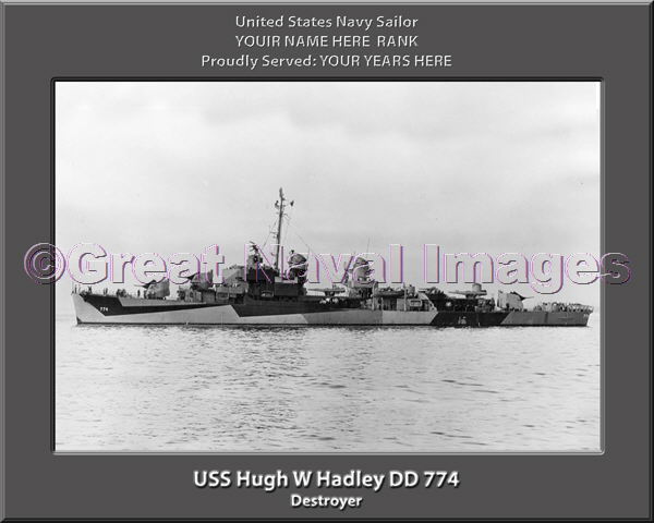 USS Hugh W Hadley DD 774 : Personalized Navy Ship Photo ⋆ Great Naval ...